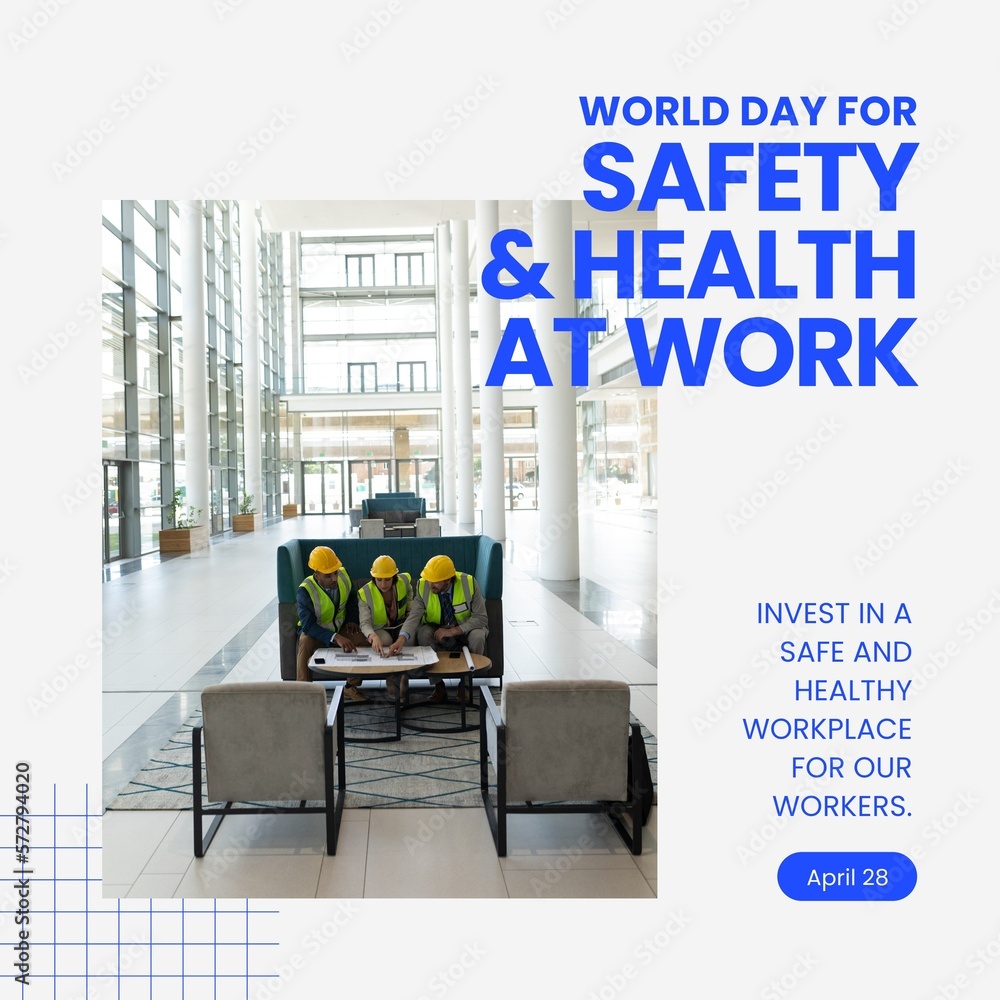 Composition of world day for safety and health at work text with ...