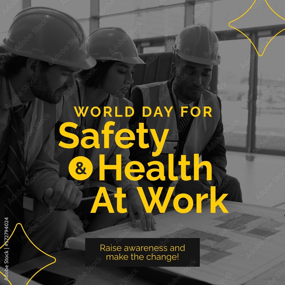 Composition of world day for safety and health at work text with ...