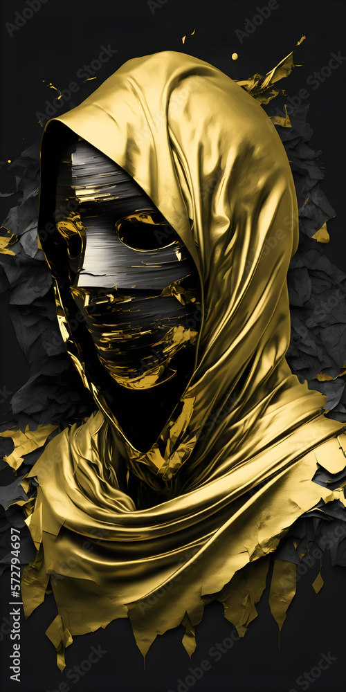 Artistic composition of an imaginary female face with abstract elements ...
