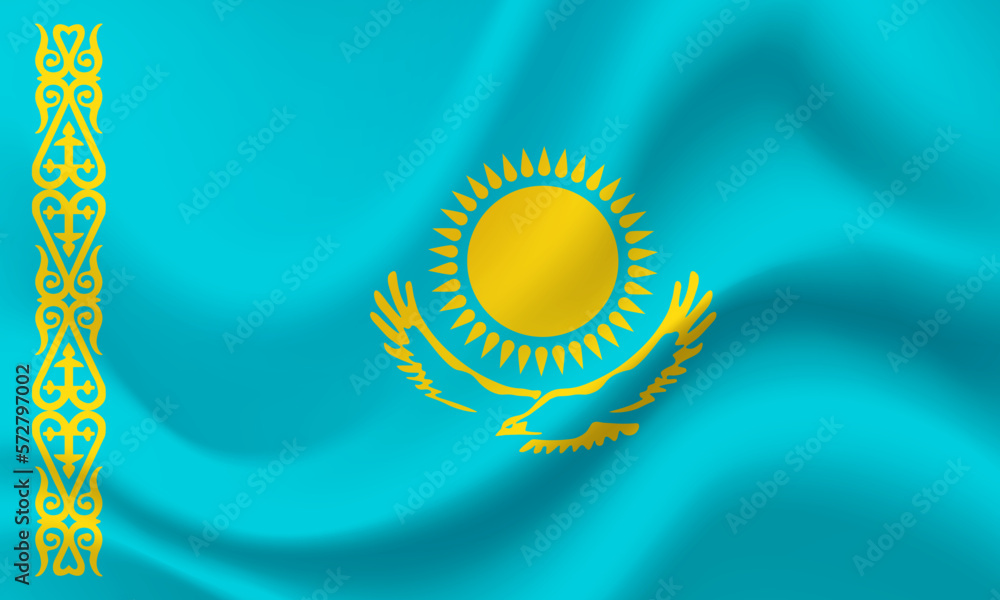 Kazakhstan flag. Kazakhstan official colors and proportion correctly ...