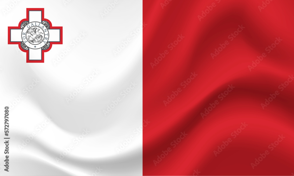 Vetor de Malta flag. Symbol of Malta. Vector flag illustration. Colors ...