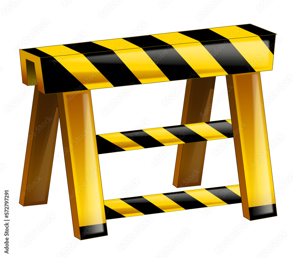 cartoon scene with construction site sign blockade isolated ...