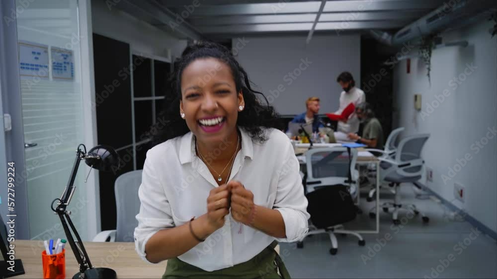 Video of a young African American professional girl clapping and ...