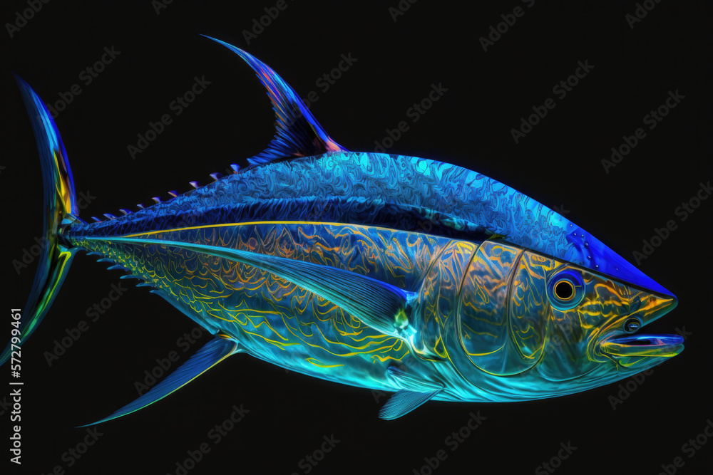Neon Bluefin Tuna created with Generative AI Technology, ai, generative ...