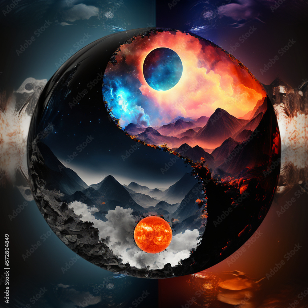 Yin Yang diagram and Tai Chi diagram. Stock Illustration | Adobe Stock