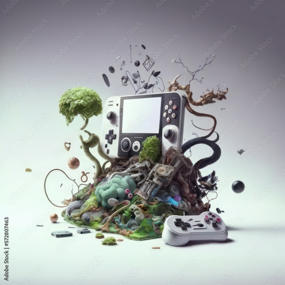 Concept of new futuristic wireless video game controller and devices ...