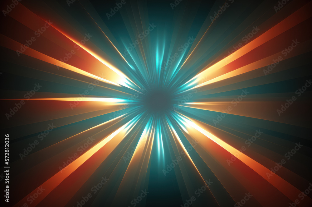 Abstract god ray multicolor wow light effect background. generative ai ...