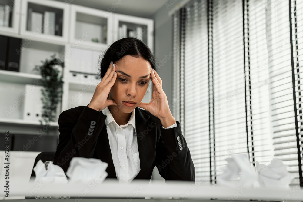 A competent female employee who has become completely exhausted as a ...