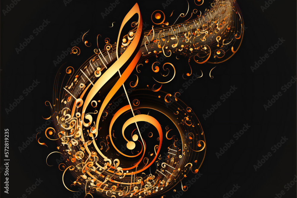 Music notes wave isolated group musical notes background, music and ...