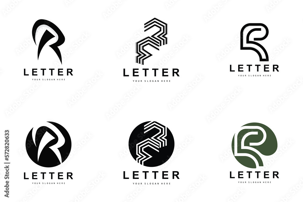 R Letter Logo, Vector Alphabet Symbol, Design For Brand Logos With ...