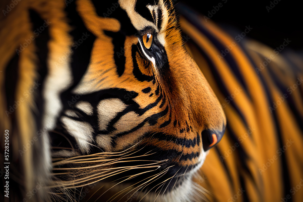 Tiger Face Side View