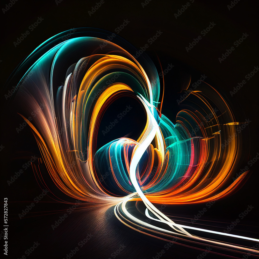 This vibrant and dynamic artwork features a mesmerizing composition of ...