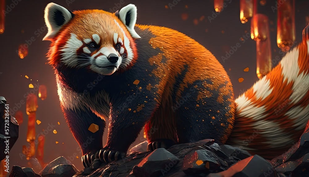 Cool, Epic, Artistic, Beautiful, and Unique Illustration of Red Panda ...
