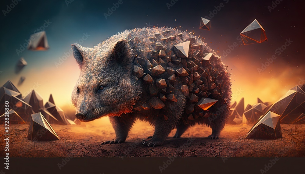 Cool, Epic, Artistic, Beautiful, and Unique Illustration of Wombat ...