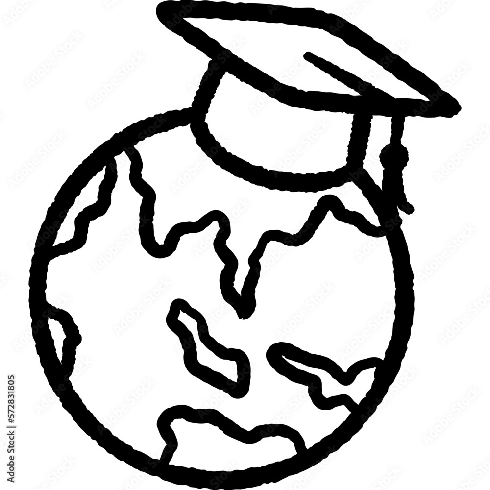 global education dry brush stroke drawing vector illustration for ...