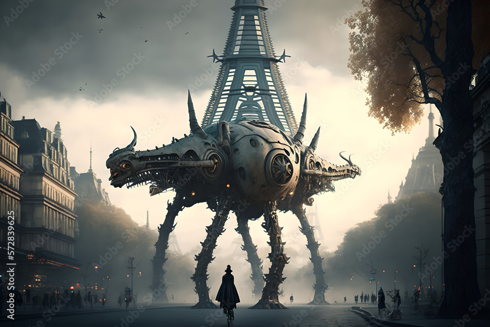 Huge Biomechanical evil monsters take over Paris, under the Eiffel ...