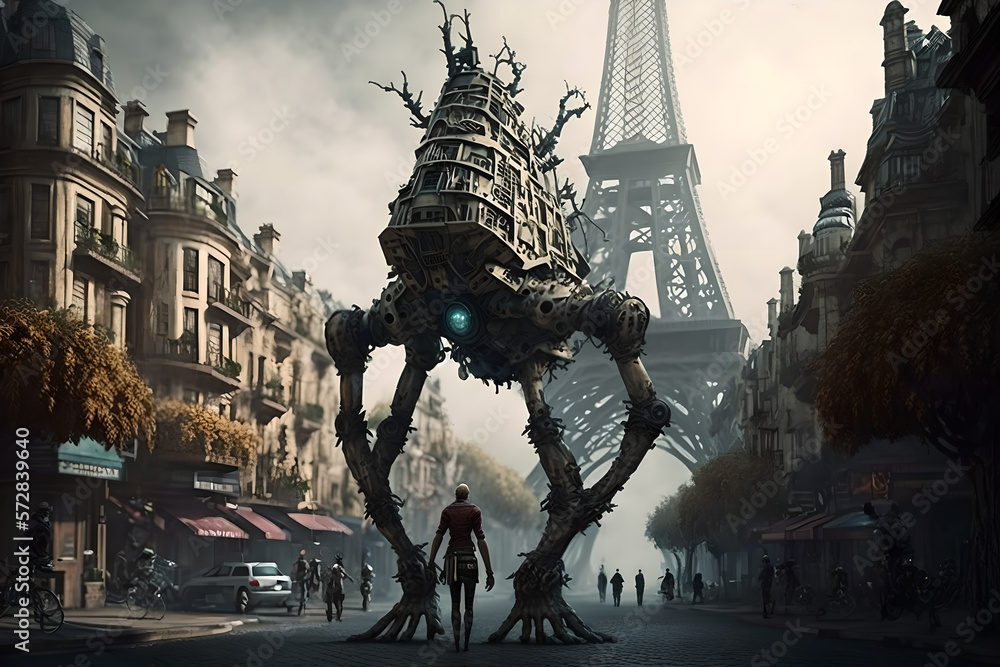 Huge Biomechanical evil monsters take over Paris, under the Eiffel ...