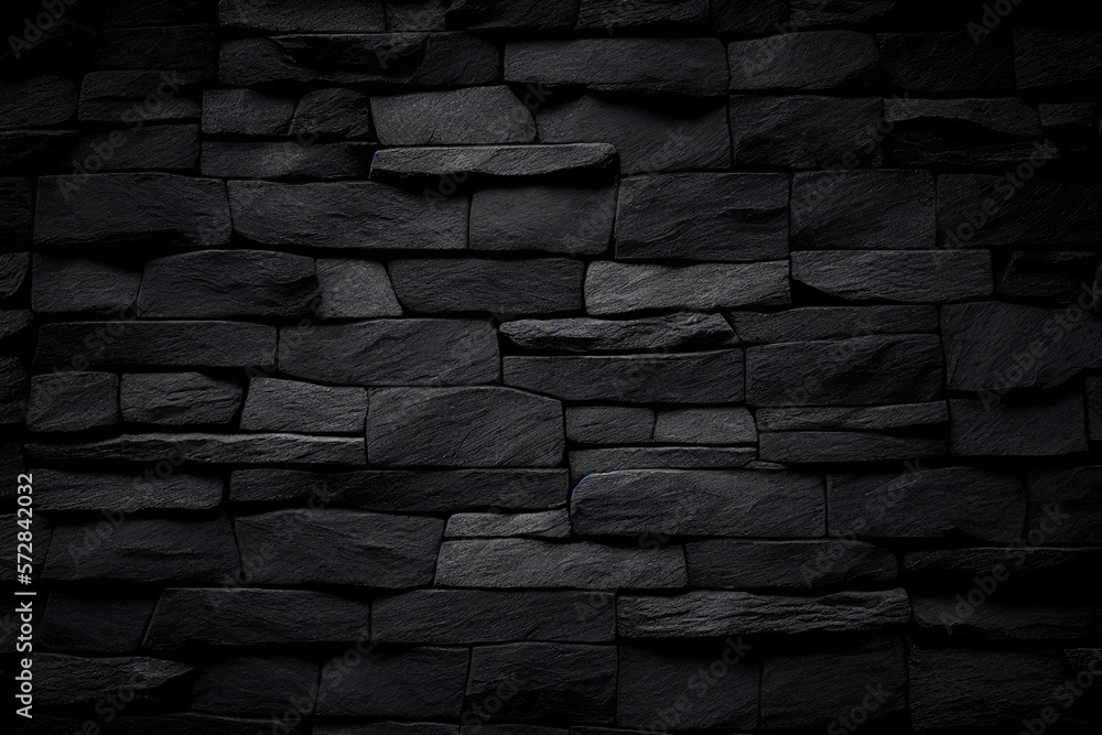 Black stone brick wall textured. Black Brick Wall Background ...