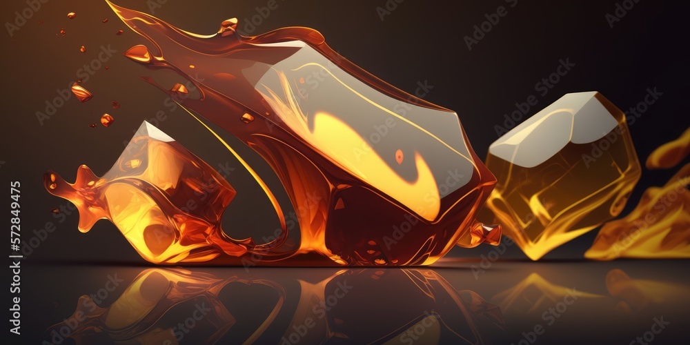 Delicious crystallized sweet honey drop in golden caramel amber color ...