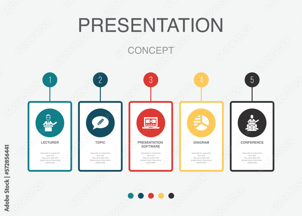 lecturer, topic, presentation software, diagram, Conference, icons ...