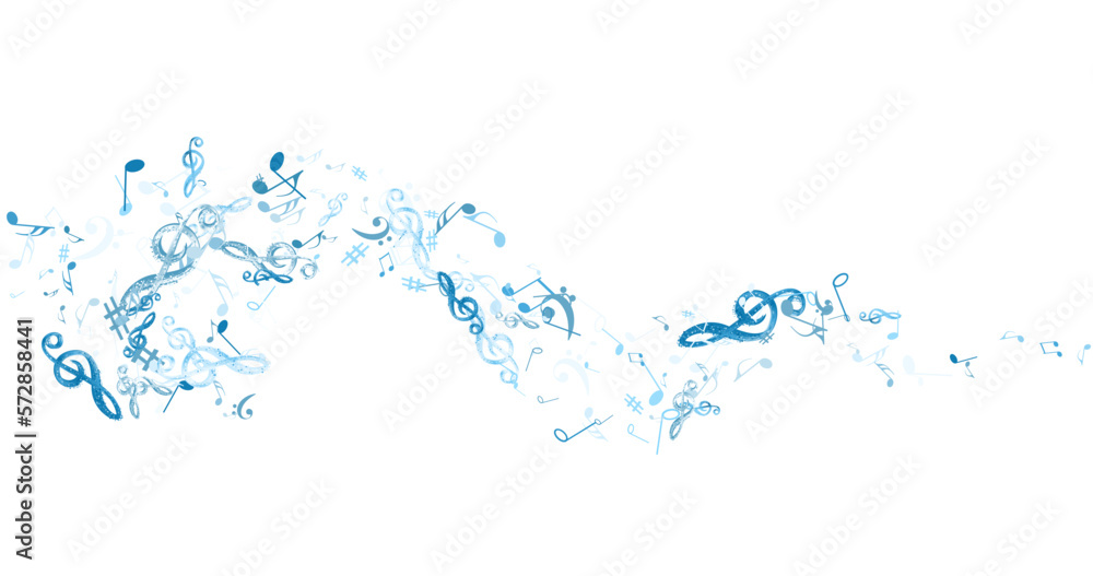 Frame pattern of musical notes on white. Musical symbols for banner of ...