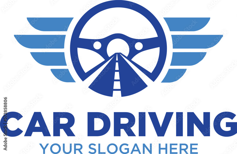 Car-driving-and-steering-wheel-logo-vector-2024 Stock Vector | Adobe Stock