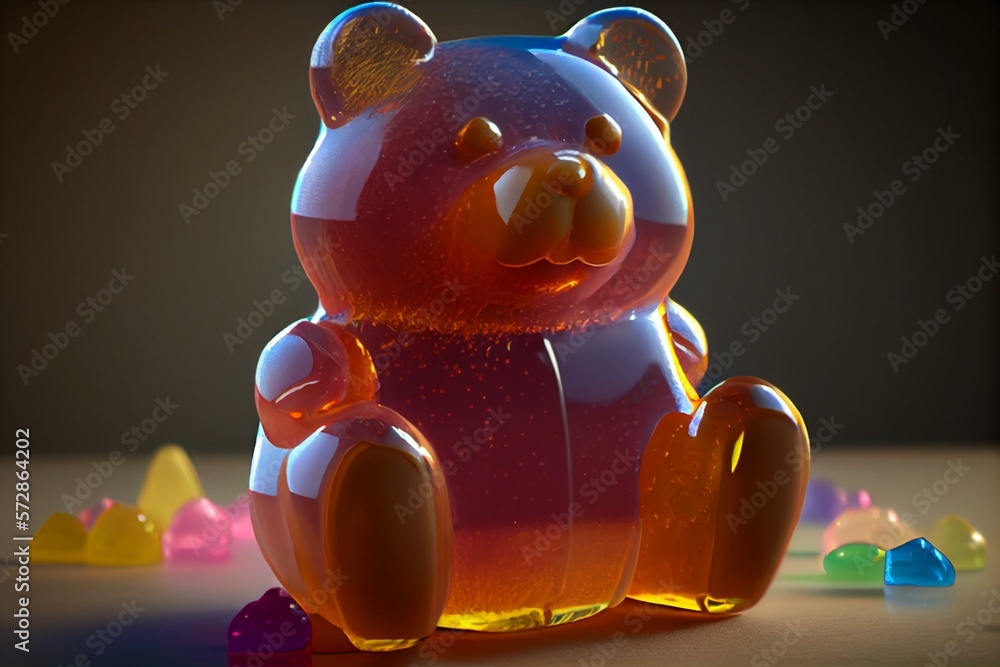 jelly bear candy, high definition, - Photorealistic, Closeup, High ...