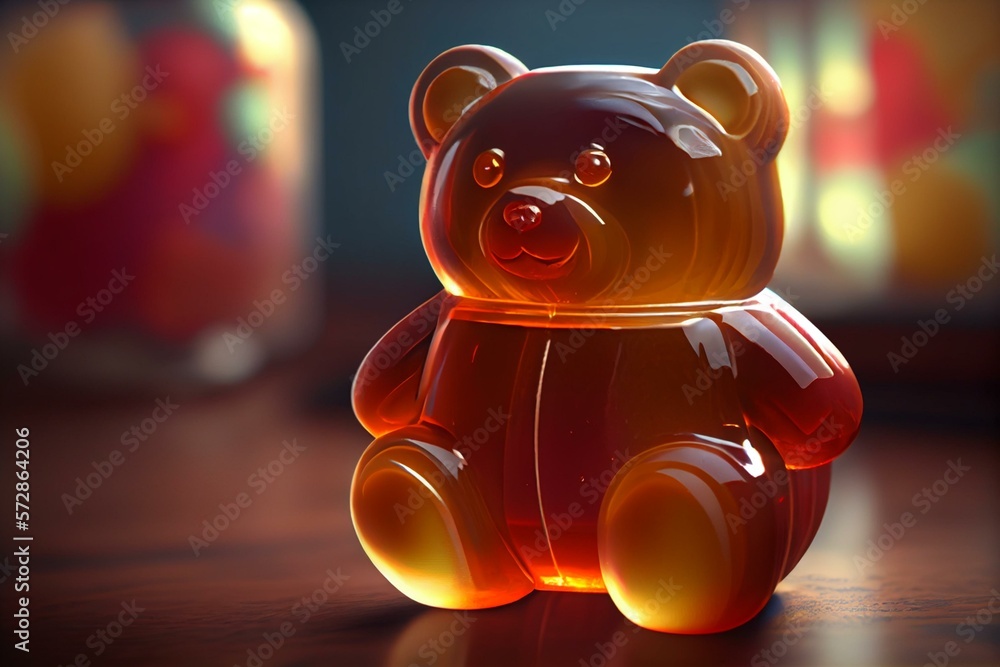 jelly bear candy, high definition, - Photorealistic, Closeup, High ...