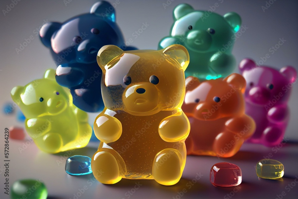 jelly bears candys, high definition, - Photorealistic, Closeup, High ...