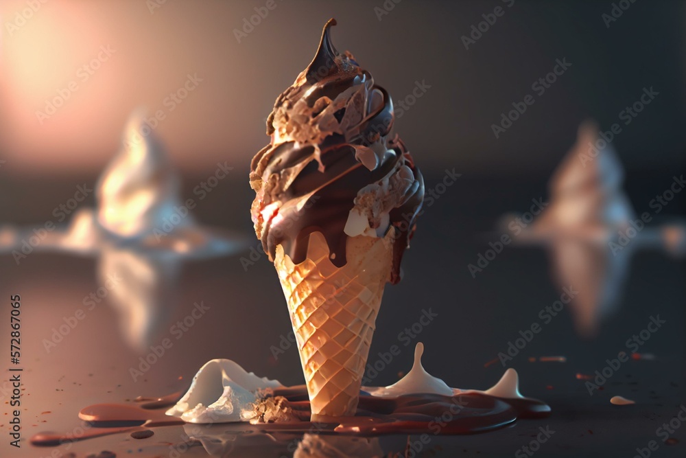 ice cream cone, high definition, - Photorealistic, Closeup, High Angle ...