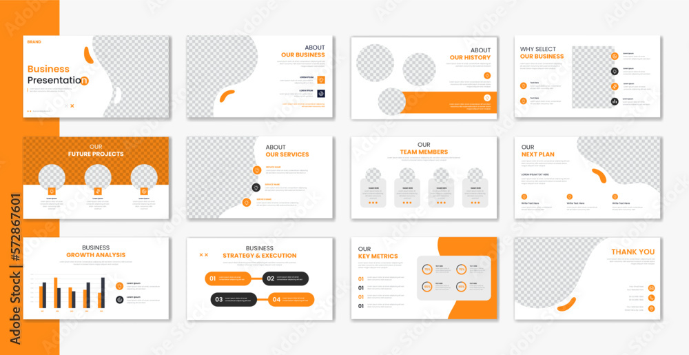 Corporate template presentation design and page layout design, business ...
