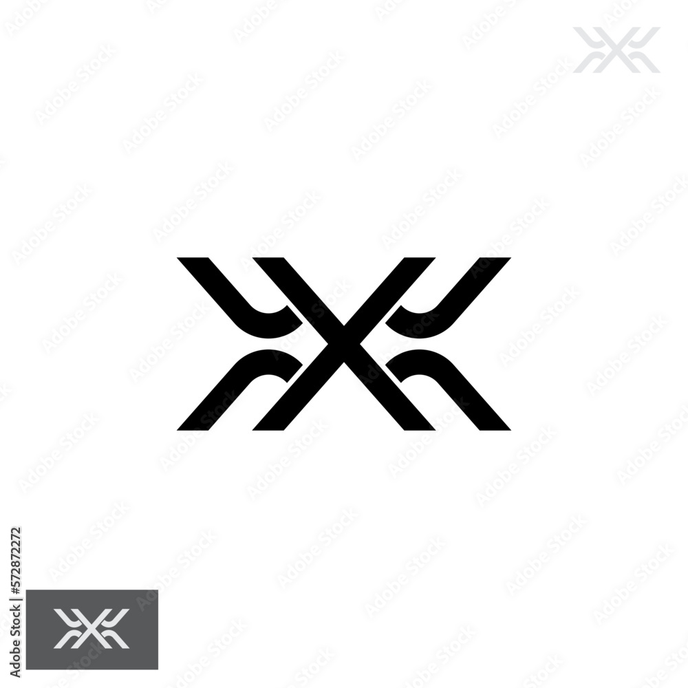 X Letter design negative space style logo design concept. Abstract sign ...
