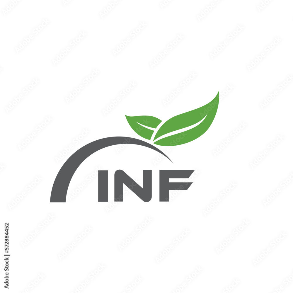 INF letter nature logo design on white background. INF creative ...