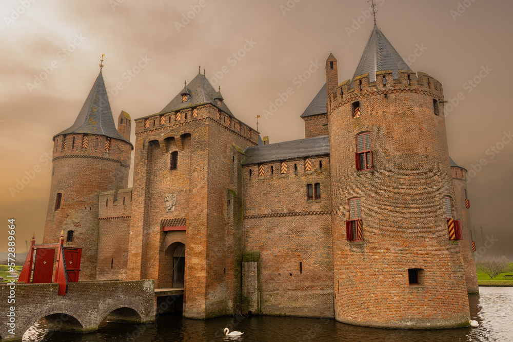 Muiderslot castle in Muiden Netherlands 14th century historic building ...