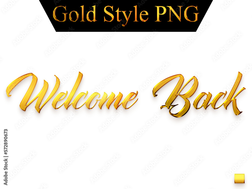 Welcome Back in Gold Text Typography Transparent PNG Stock Illustration ...