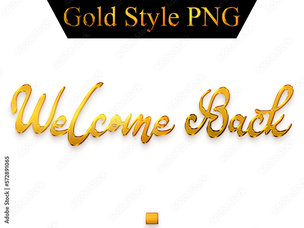 Welcome Back in Gold Cursive Text Typography Transparent PNG Stock ...