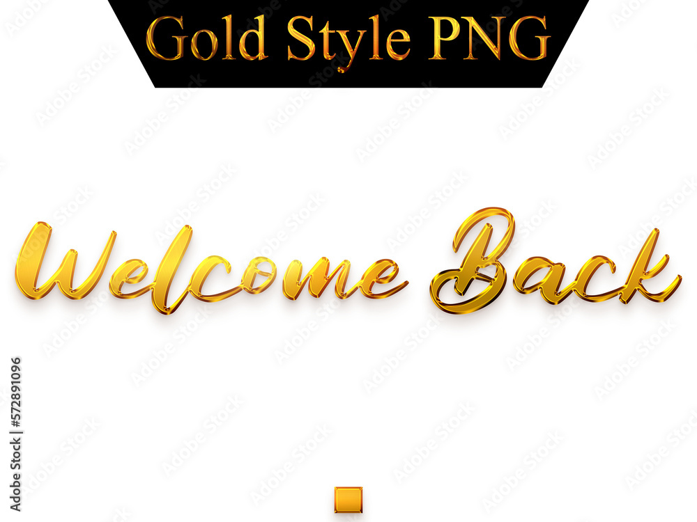 Welcome Back in Gold Cursive Text Typography Transparent PNG Stock ...
