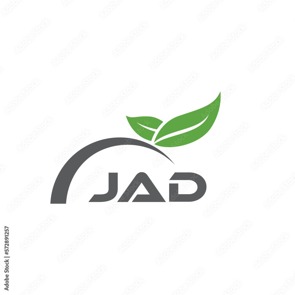 JAD letter nature logo design on white background. JAD creative ...