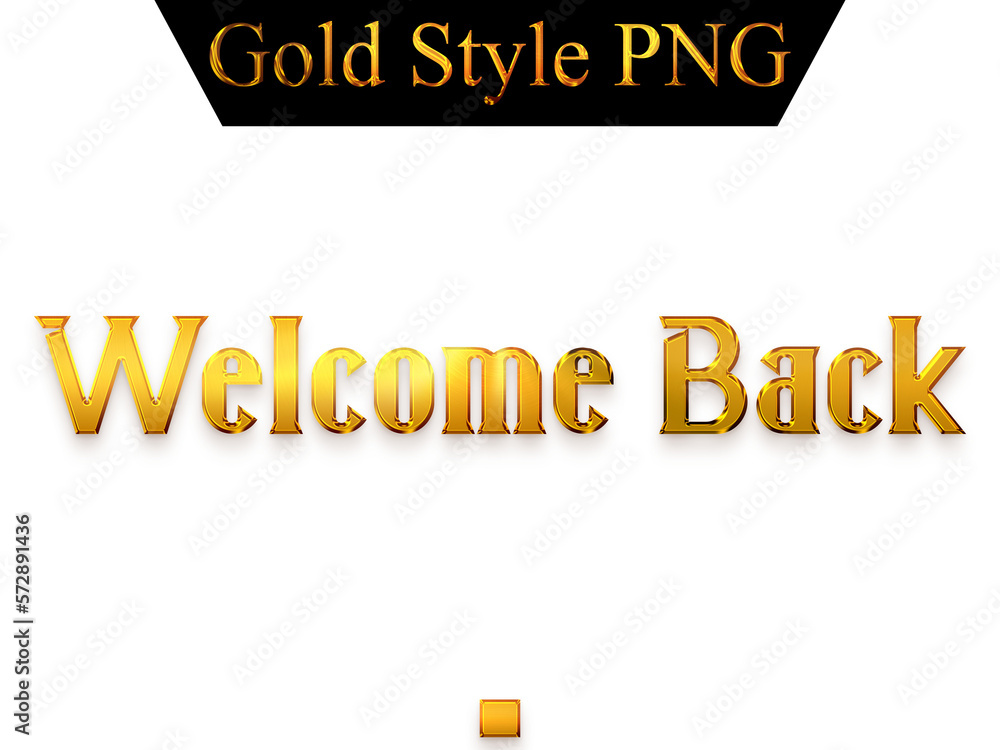 Welcome Back in Gold Text Bold Typography Transparent PNG Stock ...