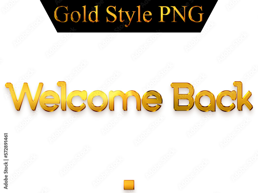 Welcome Back in Gold Text Bold Typography Transparent PNG Stock ...