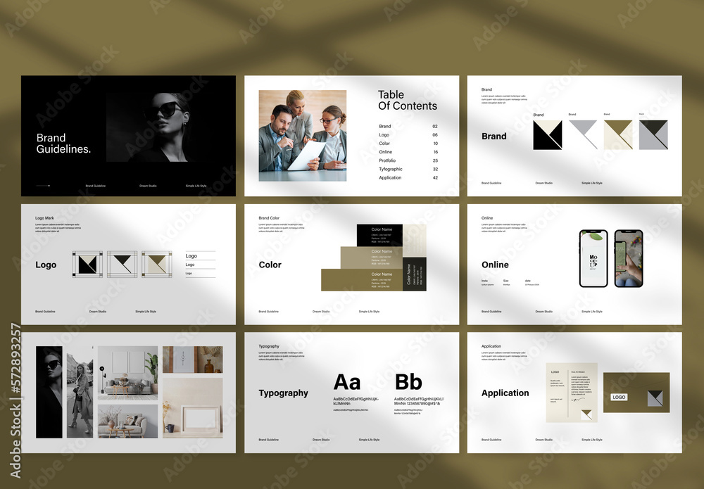 Brand Guideline Presentation Layout Stock Template | Adobe Stock