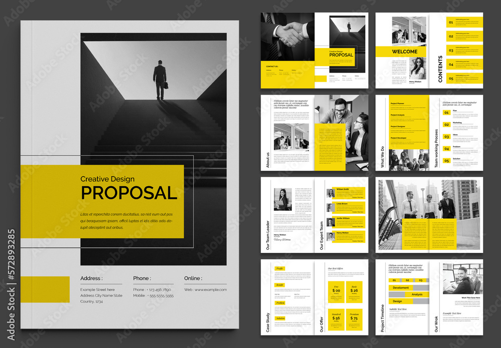 Creative Design Proposal Layout Stock Template | Adobe Stock