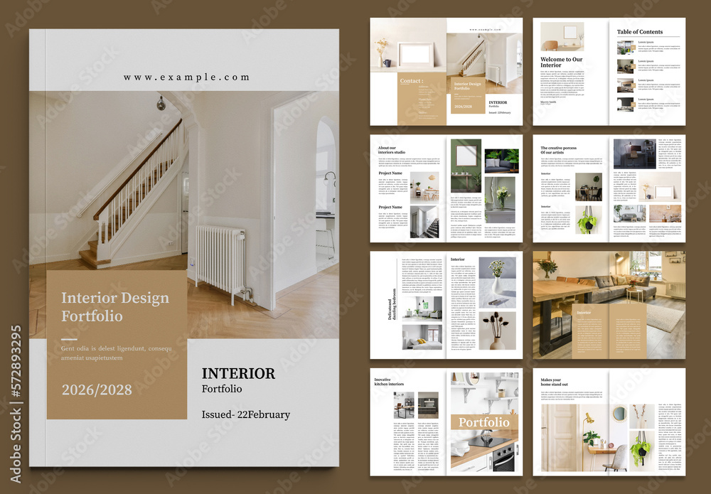 Interior Portfolio Layout Stock Template | Adobe Stock