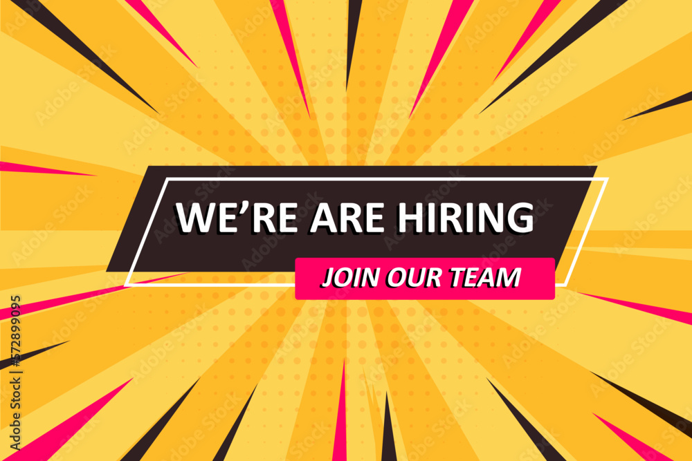 We are hiring, join our team style background Stock Vector | Adobe Stock