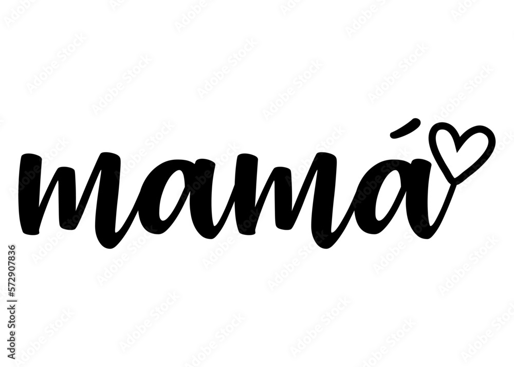 Día de la Madre. Logo aislado con letras de la palabra mamá en texto ...