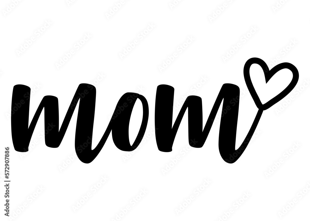 Día de la Madre. Logo aislado con letras de la palabra mom en texto ...