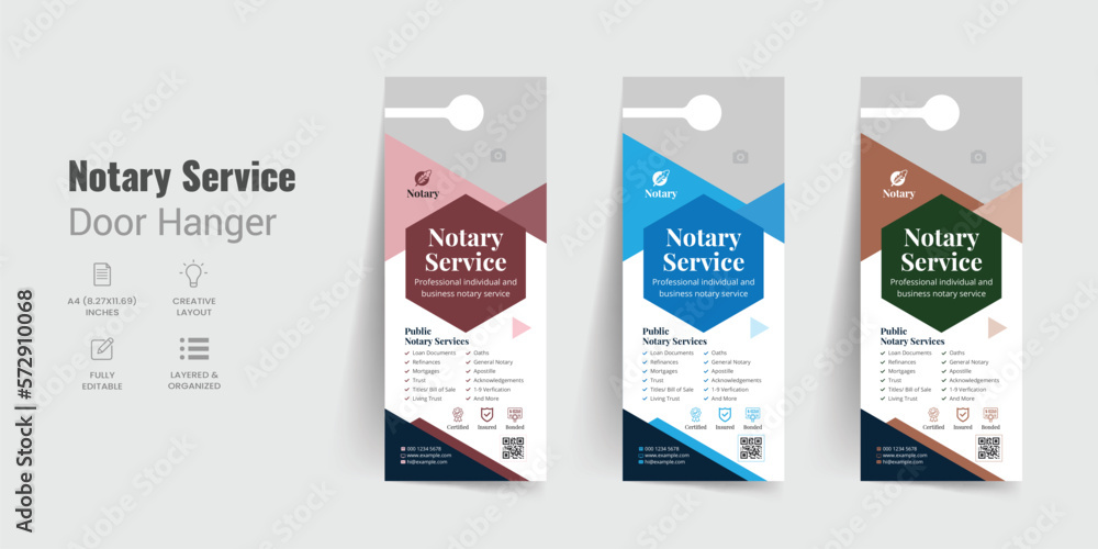 Notary service door hanger template, Notary public signing agent roll ...