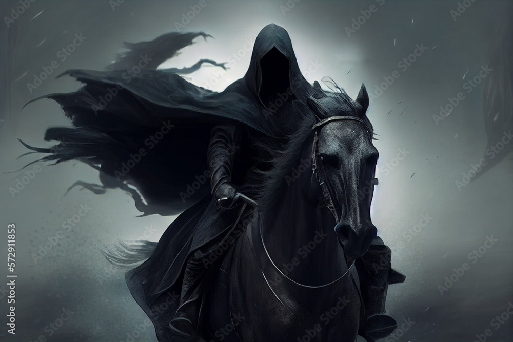 scary dark knight on the black horse character design concept created ...