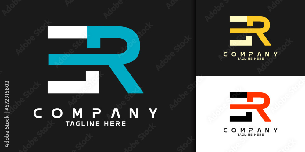 Initial ER logo design for company, business, and brand identity Stock ...