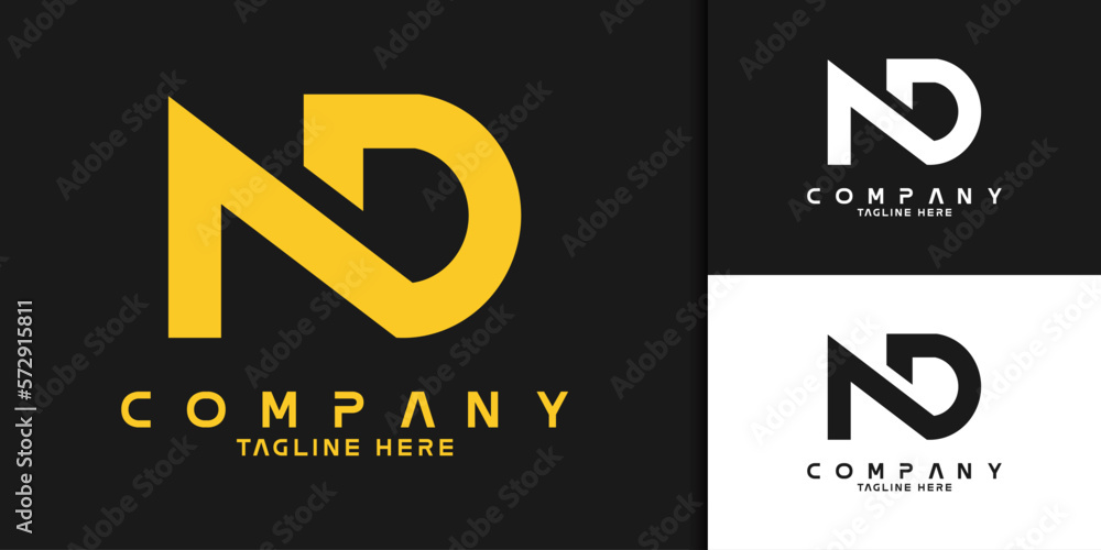 Initial ND logo design for company, business, and brand identity Stock ...